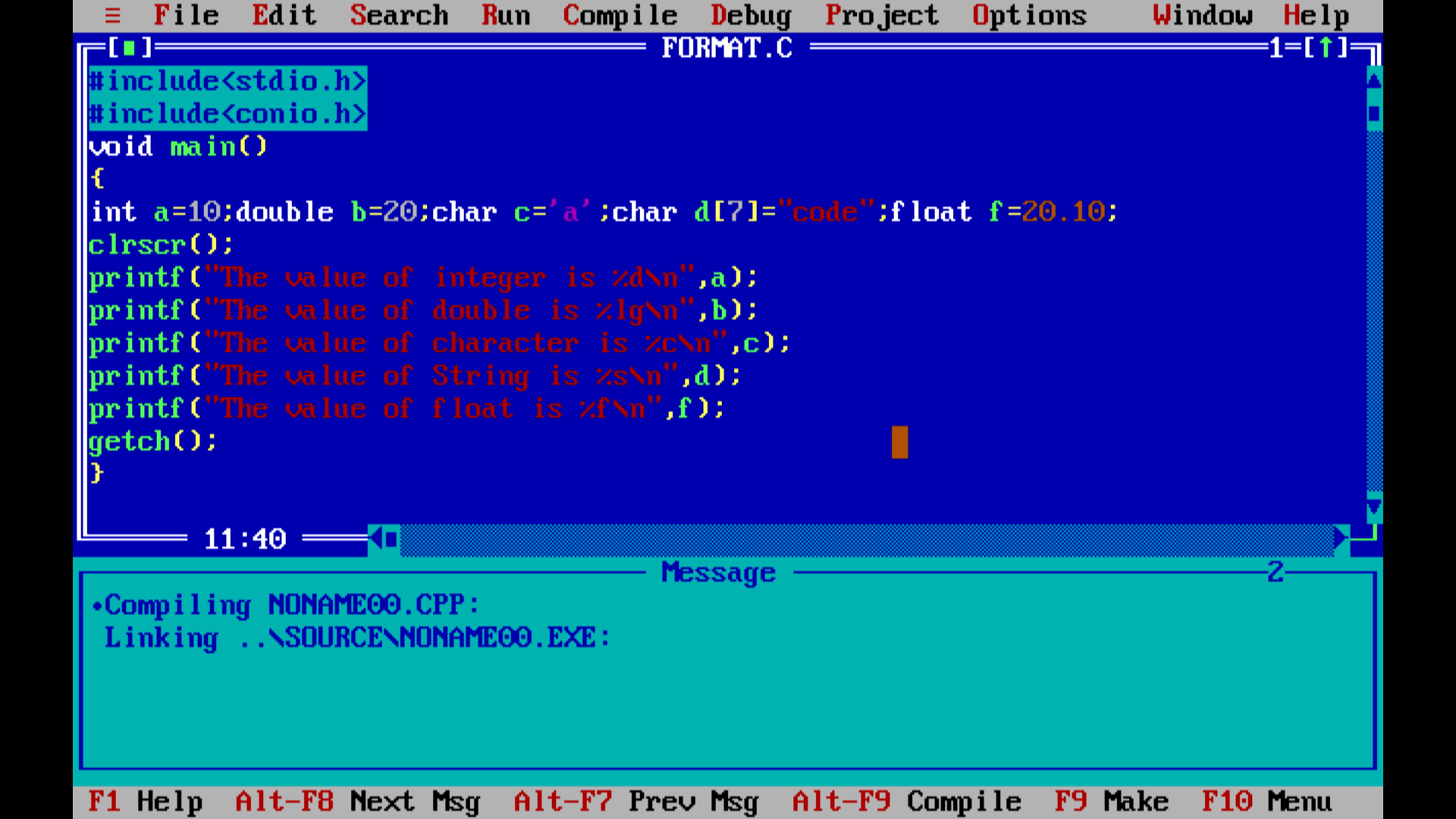Chapter 5 format Specifier In C Code2night